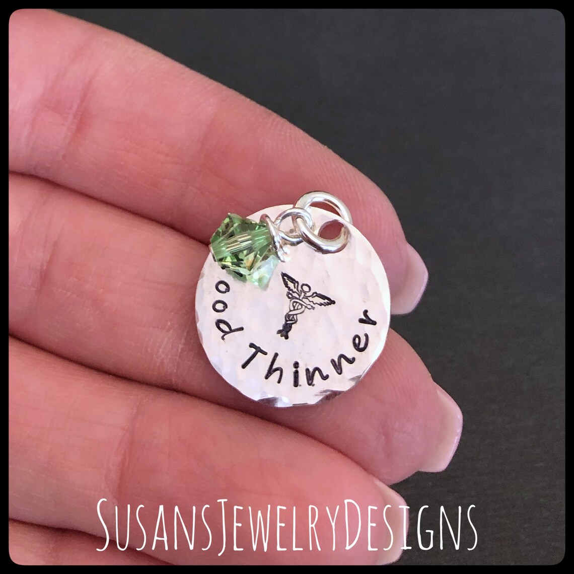 Medical Alert Pendant Disc Sterling Silver Medical Id - Etsy