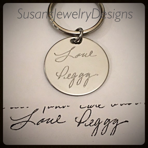 Handwritten Keychain Handwriting Gift Engraved Signature | Etsy