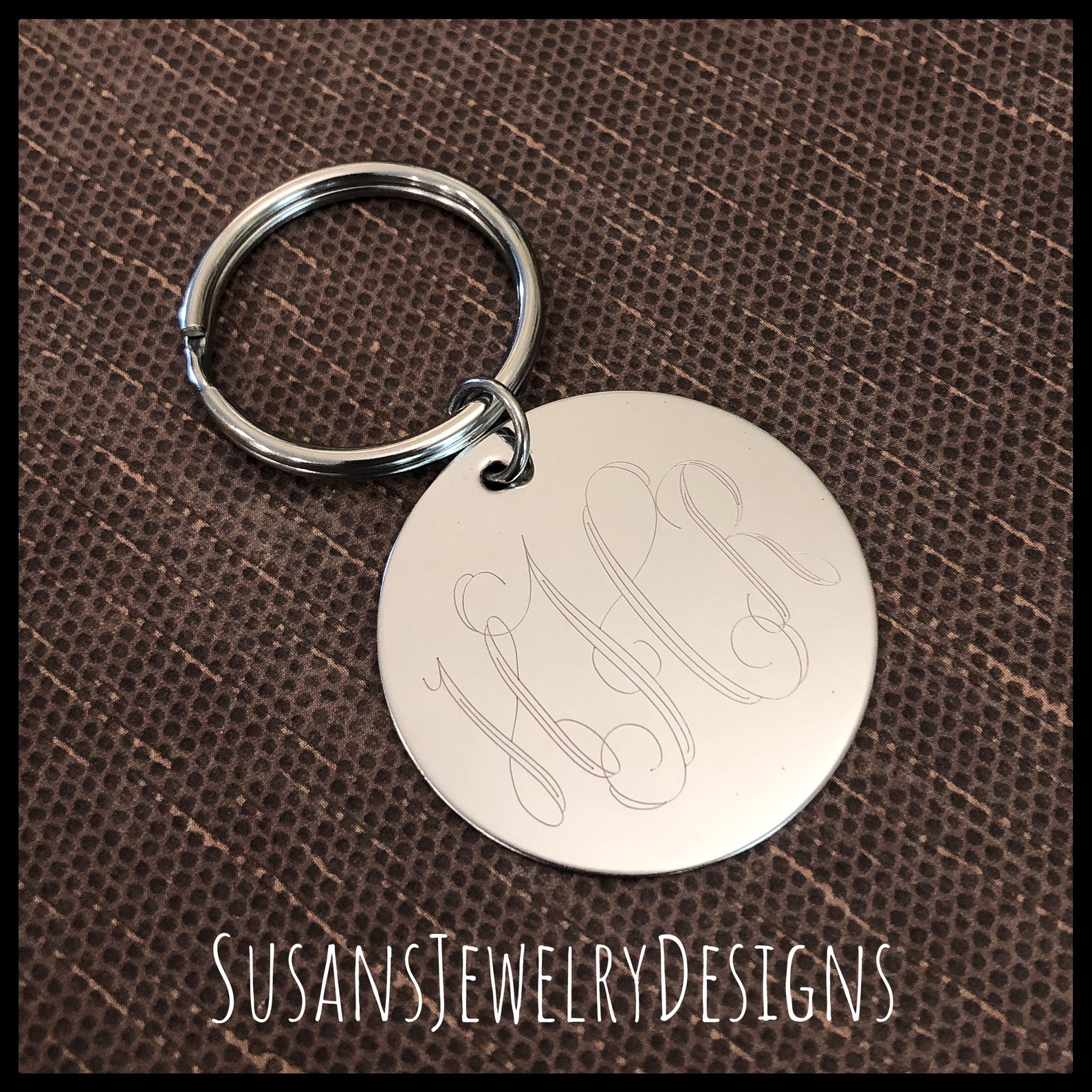 Custom Engraved Monogram Keychain Engraved Keychain Disc | Etsy