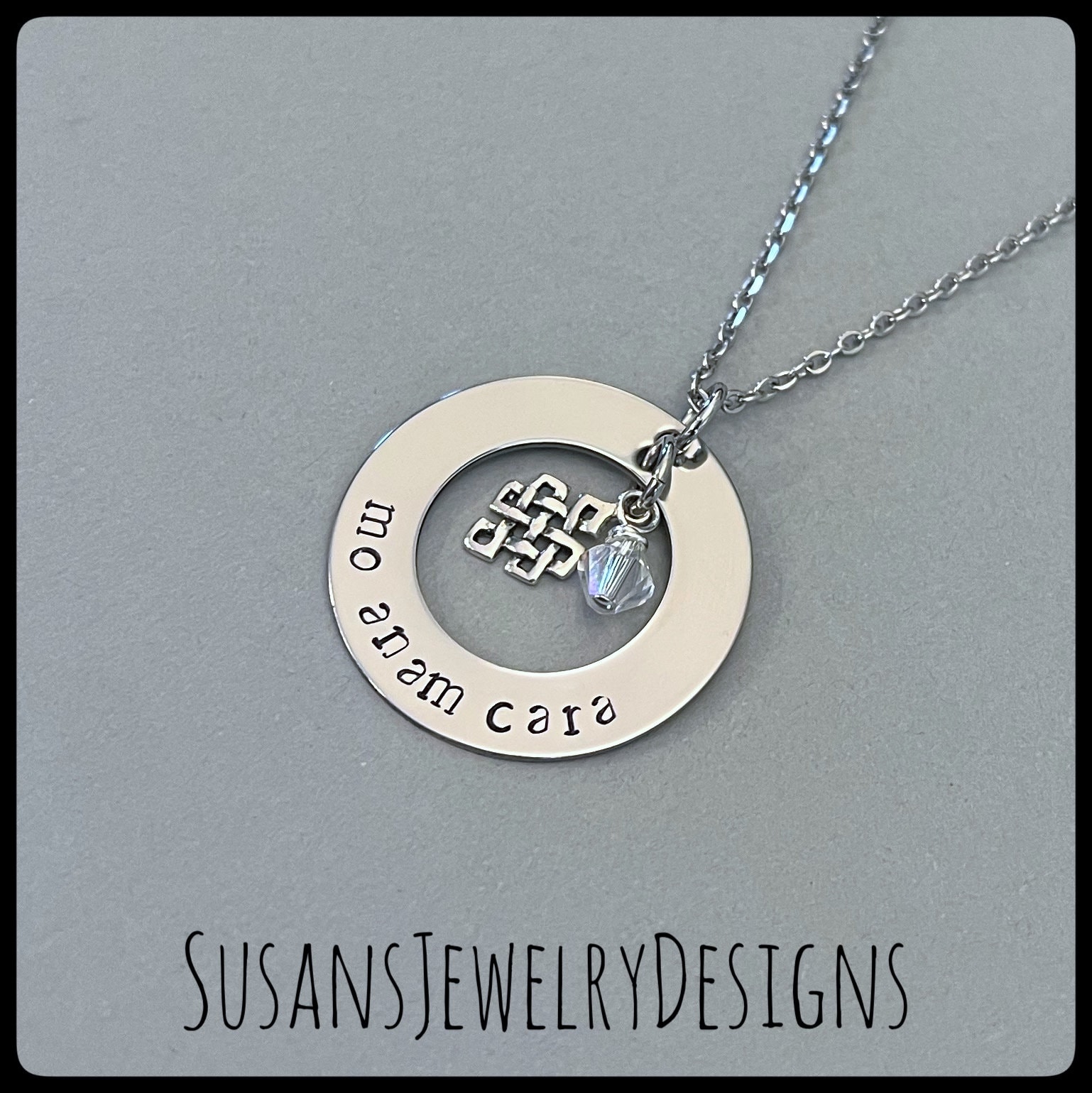 Custom Mo Anam Cara Necklace, Stainless Steel Pendant, Celtic Knot ...