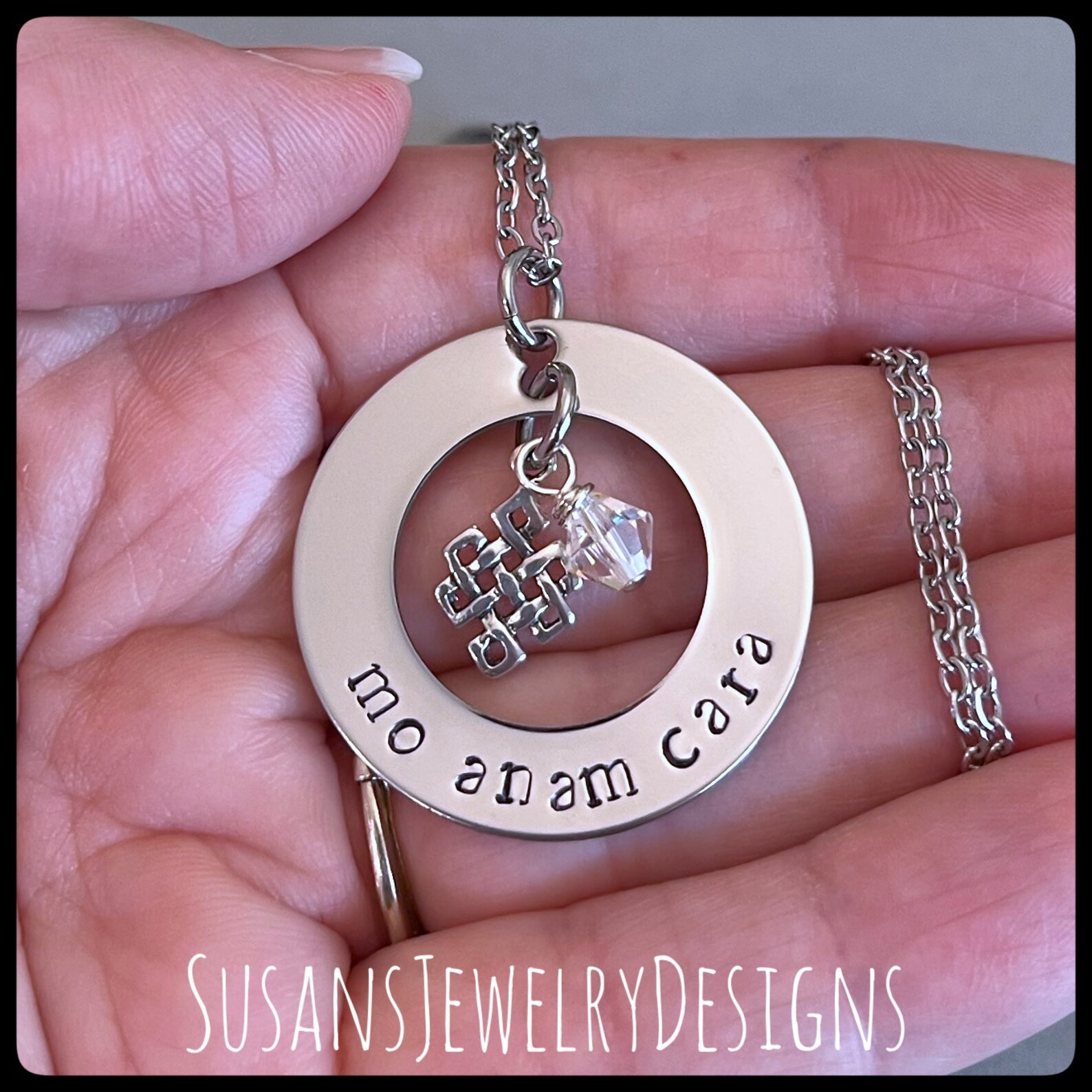 Custom Mo Anam Cara Necklace, Stainless Steel Pendant, Celtic Knot ...