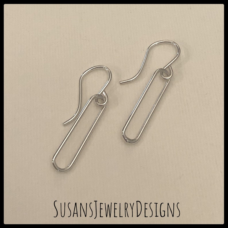 Paperclip earrings sterling silver jewelry gift for her | Etsy