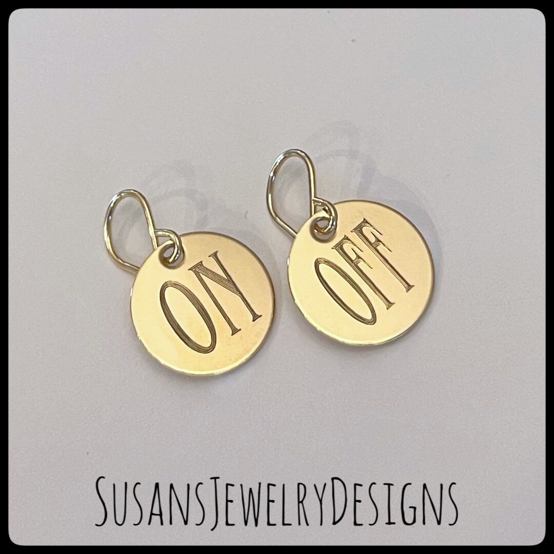 Engraved Hearing Loss Earrings, Yellow Gold Filled Medical Id ...