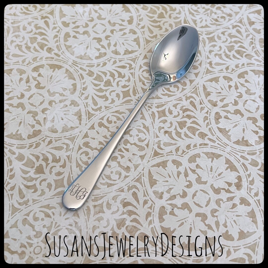 Engraved Baby Spoon With Date on Back, Monogram Baby Shower Gift ...