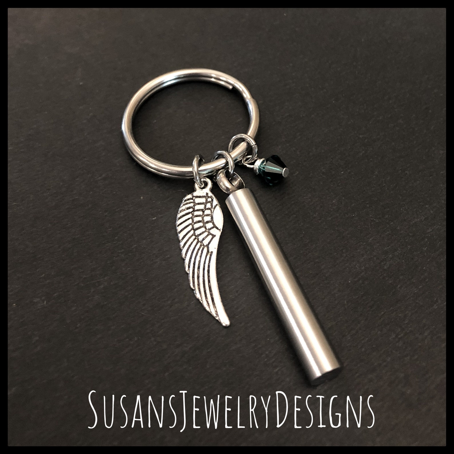 Custom Angel Wing Urn Keychain Stainless Steel Cylinder Urn - Etsy