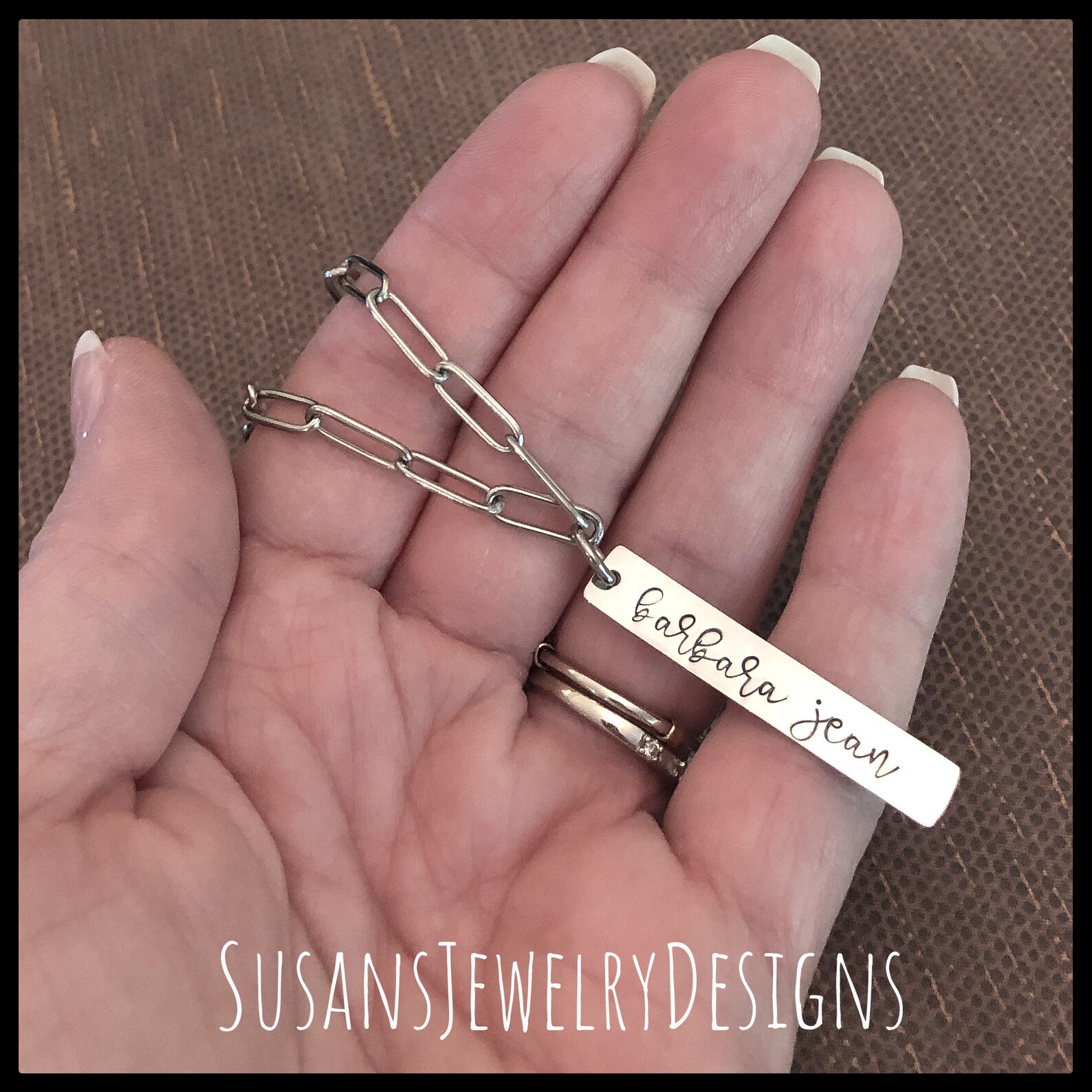 Name Necklace Paperclip Chain Stainless Steel Custom Word - Etsy