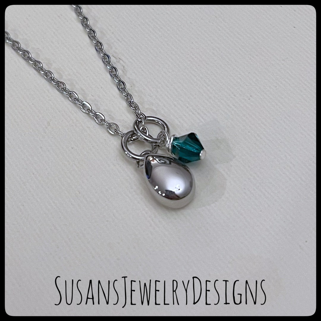 Custom Tiny Teardrop Urn Necklace Stainless Steel Memorial - Etsy