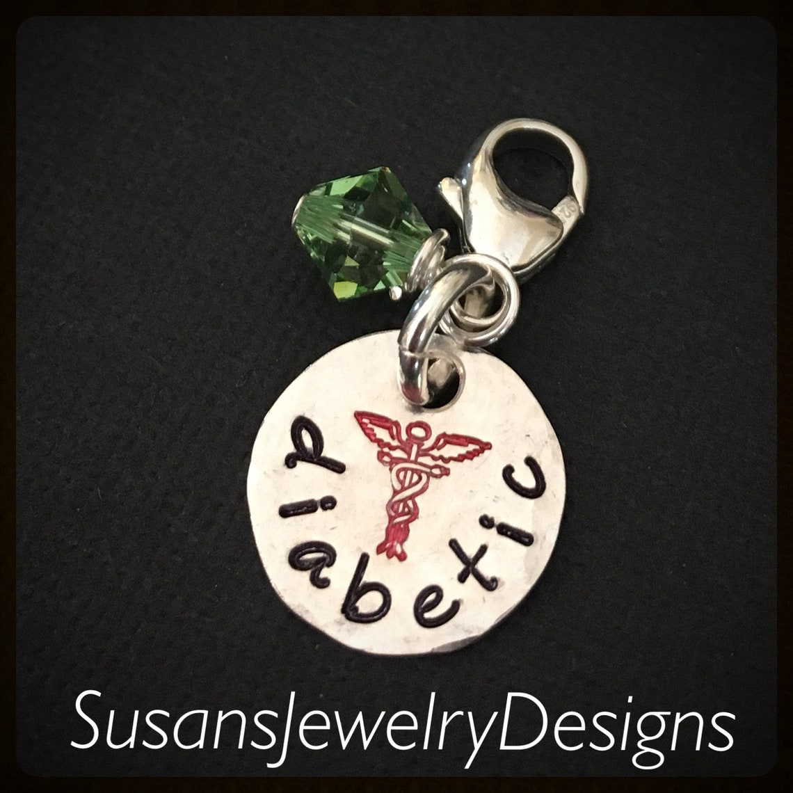 Custom Medical Alert Clip on Charm Sterling Silver Medical | Etsy
