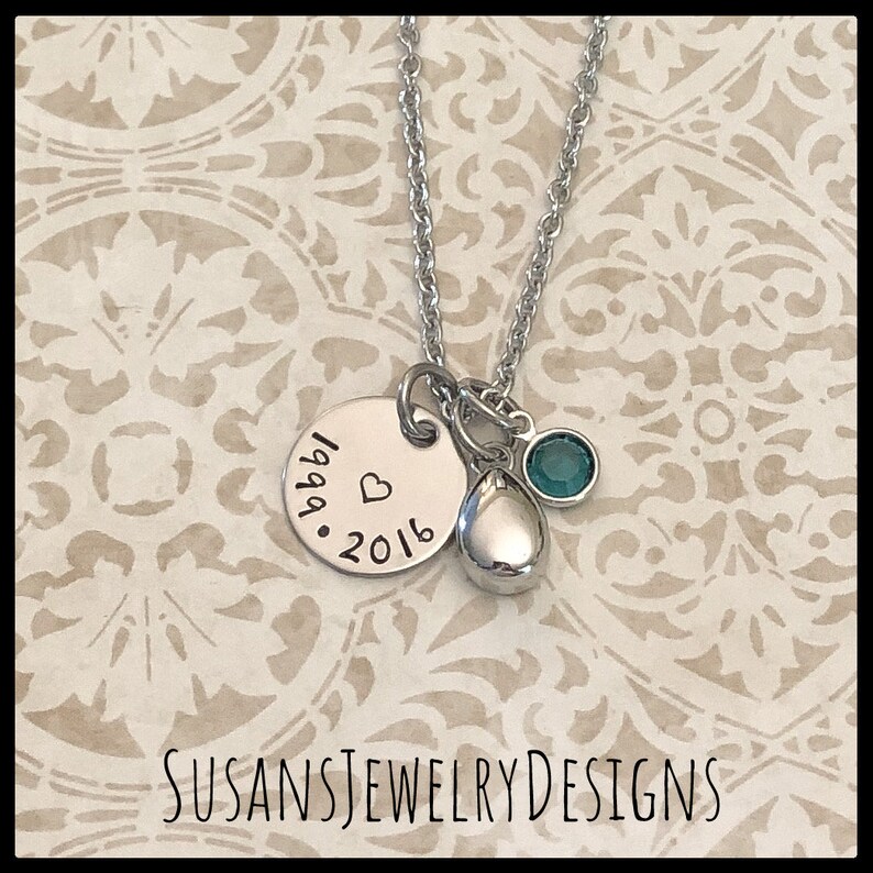 Custom Tiny Teardrop Urn Necklace, Stainless Steel, Memorial, Cremation ...