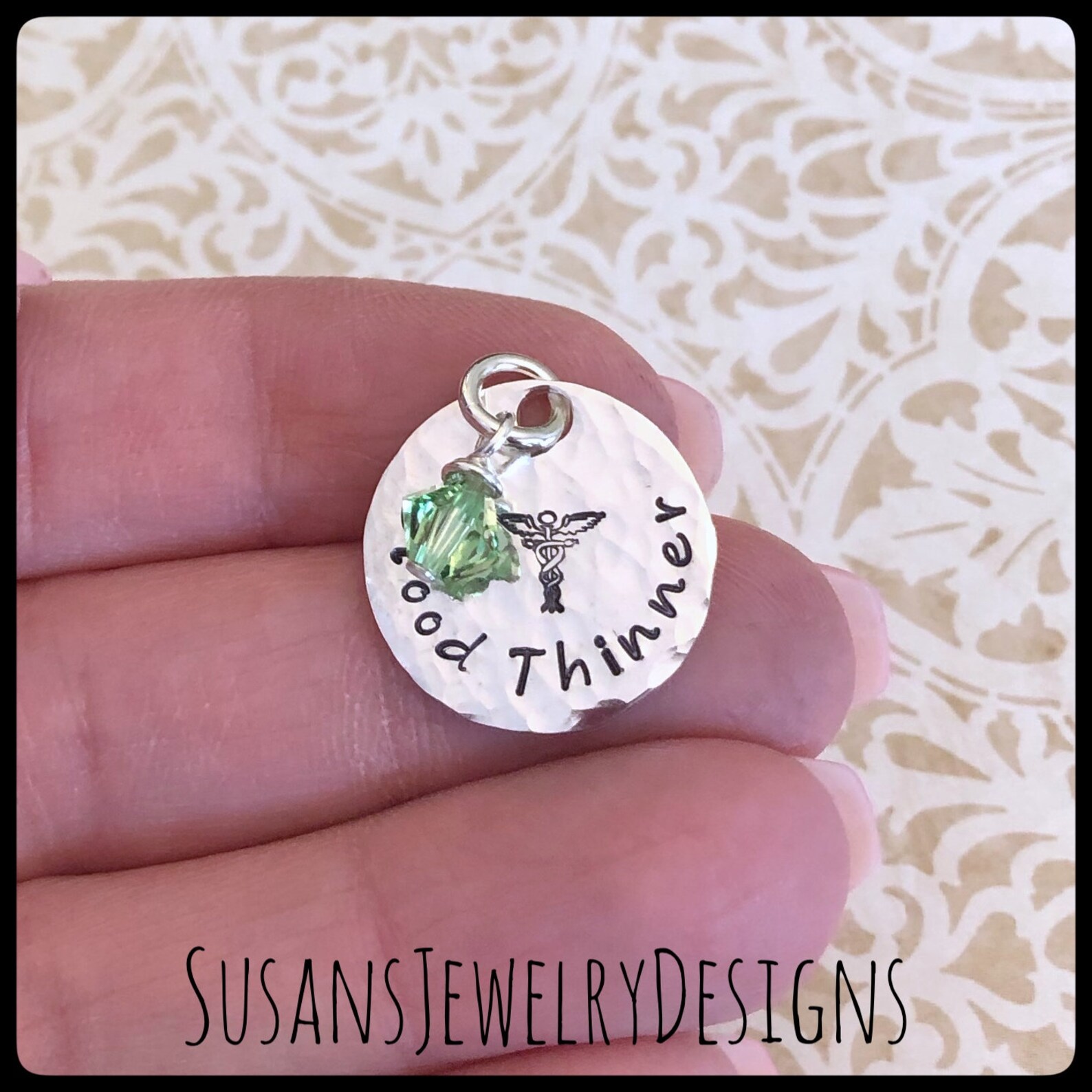 Medical Alert Pendant Disc sterling silver medical id | Etsy