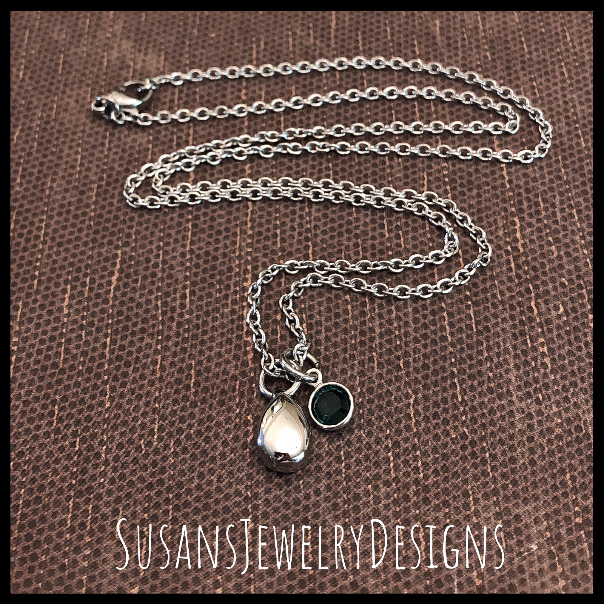 Custom tiny teardrop urn necklace stainless steel memorial | Etsy