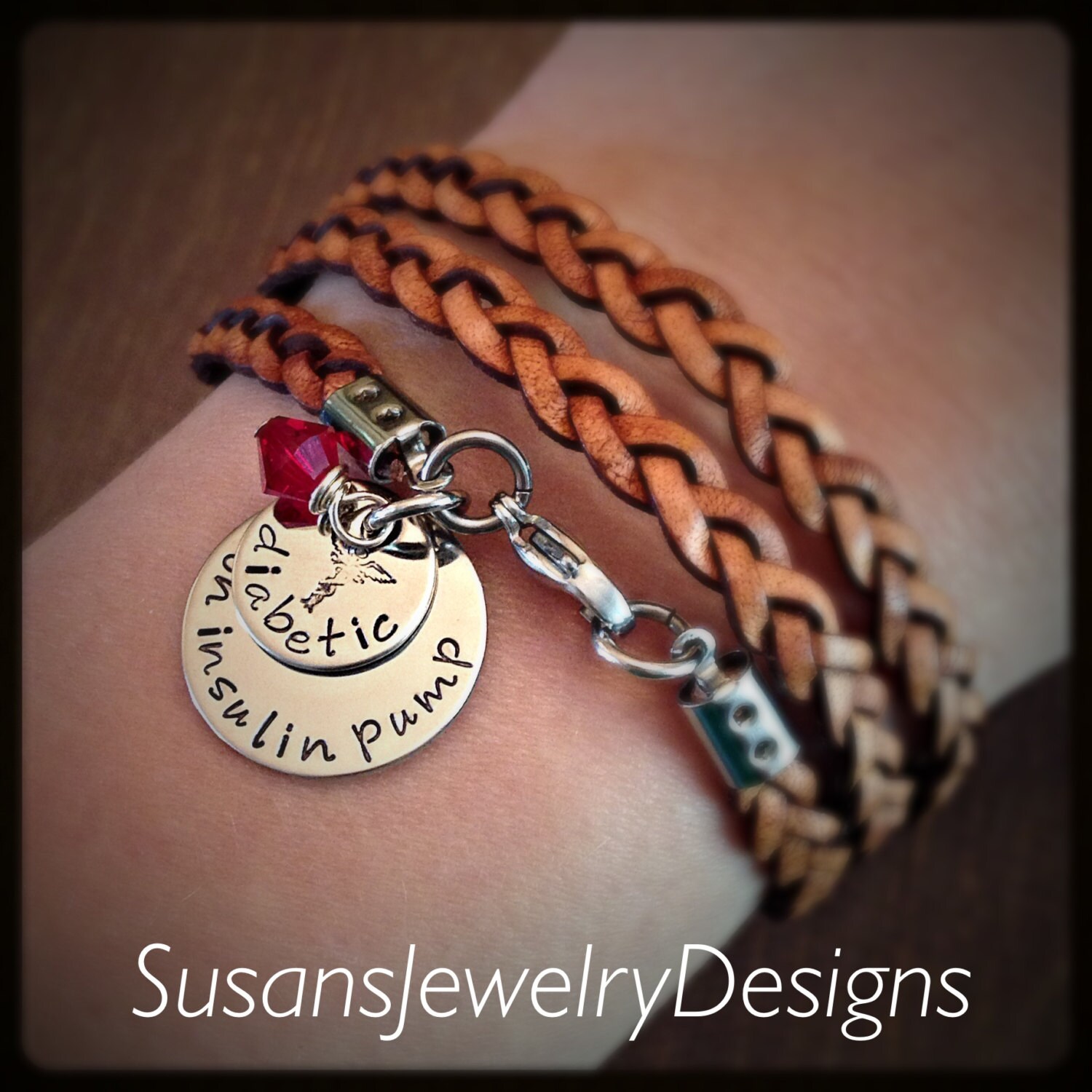 Custom Medical Alert Bracelet, Leather Medical ID, Stainless Steel ...