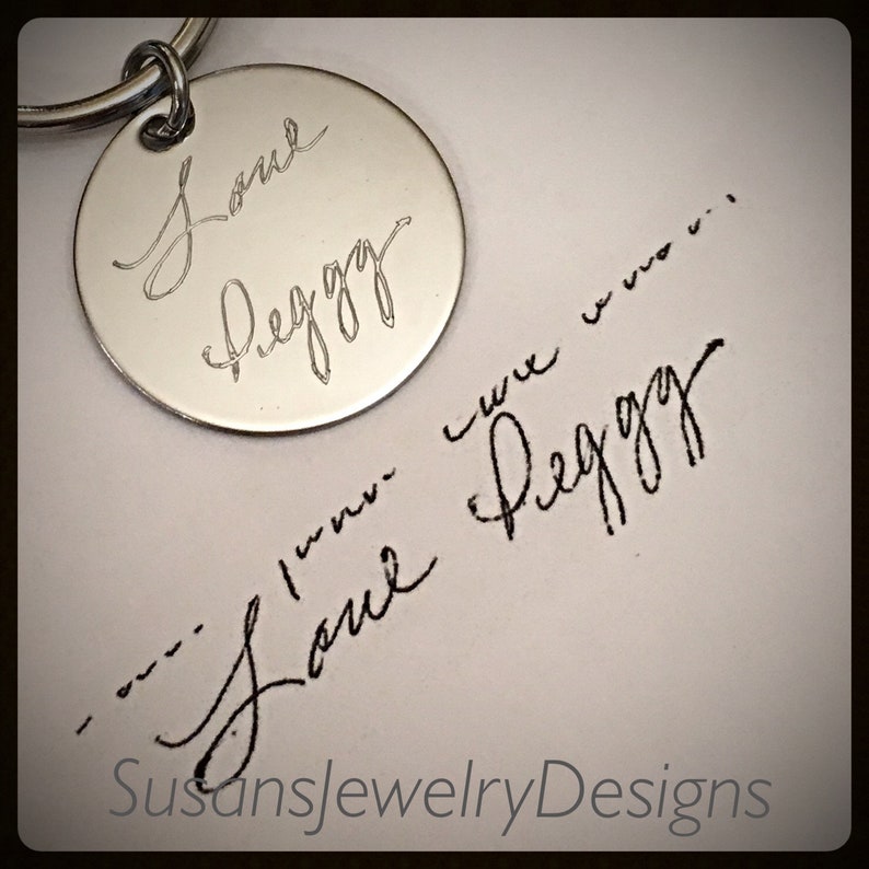 Handwritten Keychain Handwriting Gift Engraved Signature | Etsy