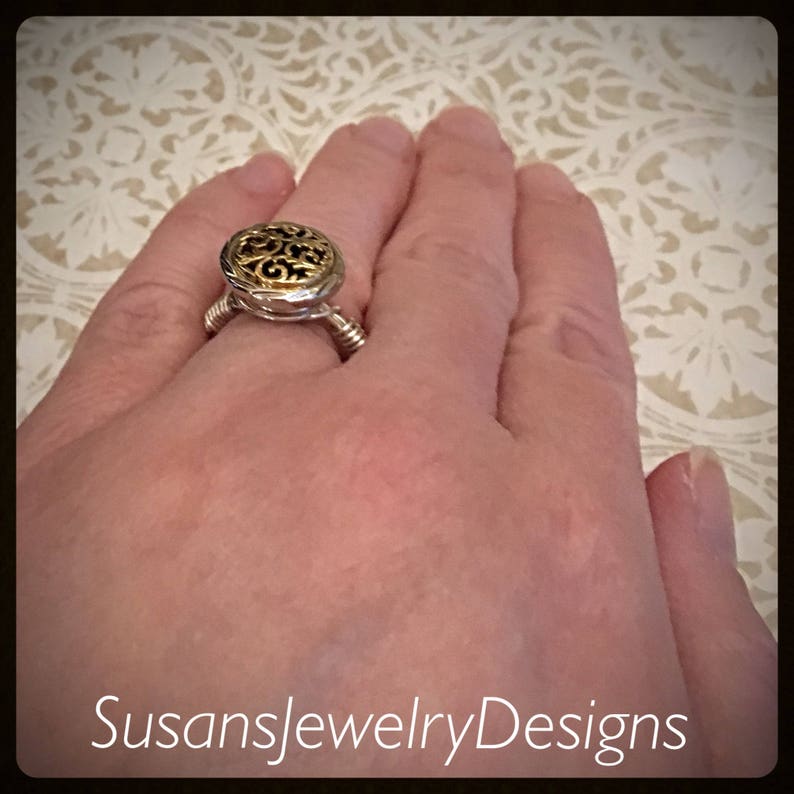 Button Ring Wire Wrapped Ring Sterling Silver Ring Gift for | Etsy