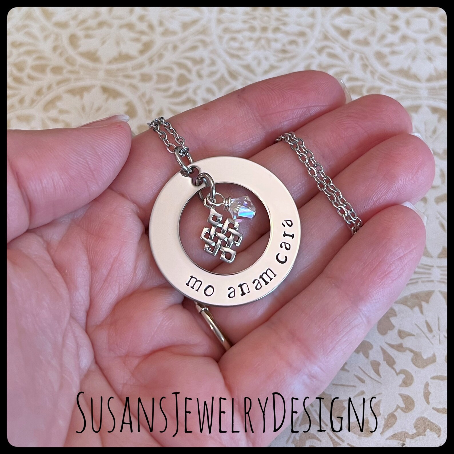 Custom Mo Anam Cara Necklace, Stainless Steel Pendant, Celtic Knot ...