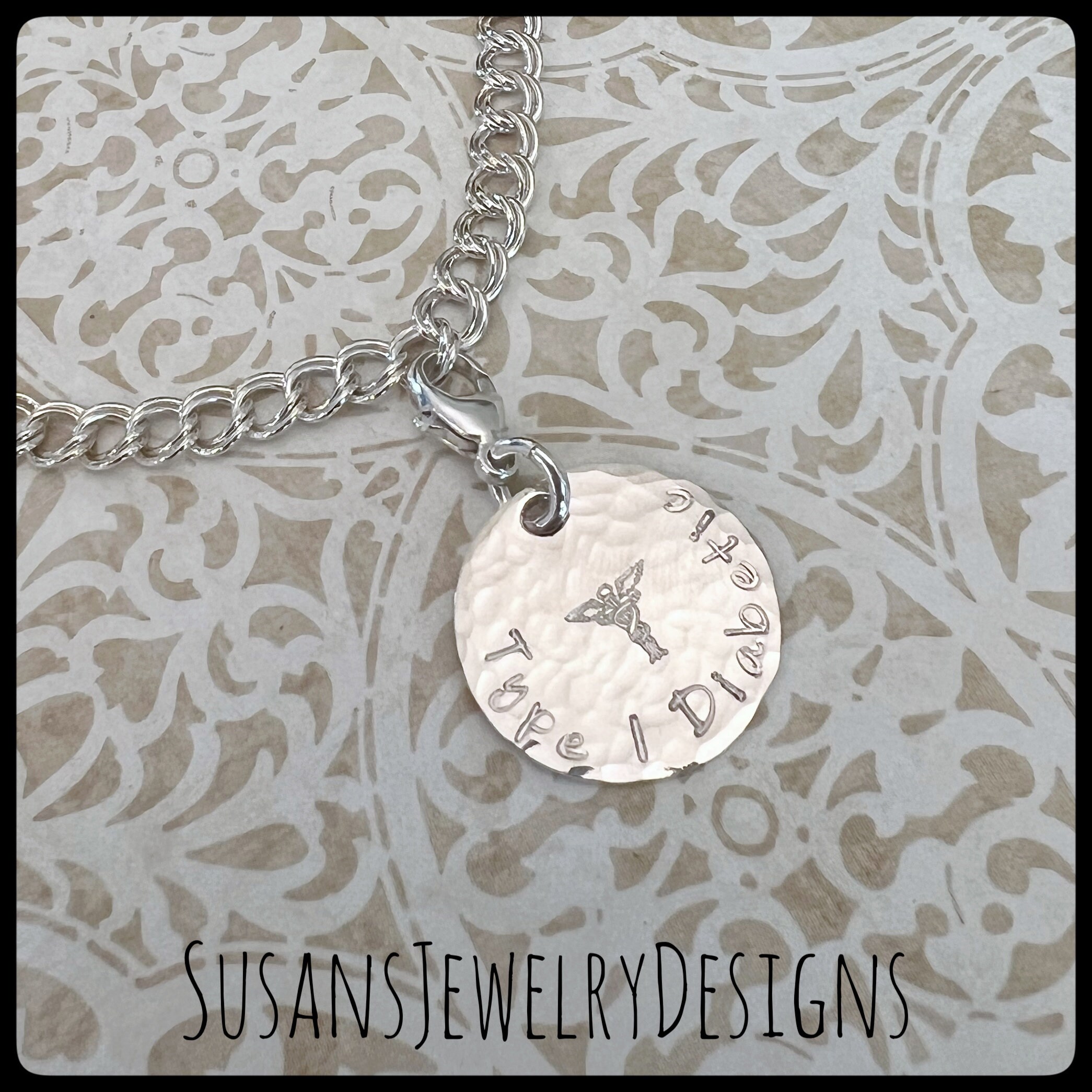 Custom Medical Alert Clip on Charm, Sterling Silver Medical Id, Medical ...