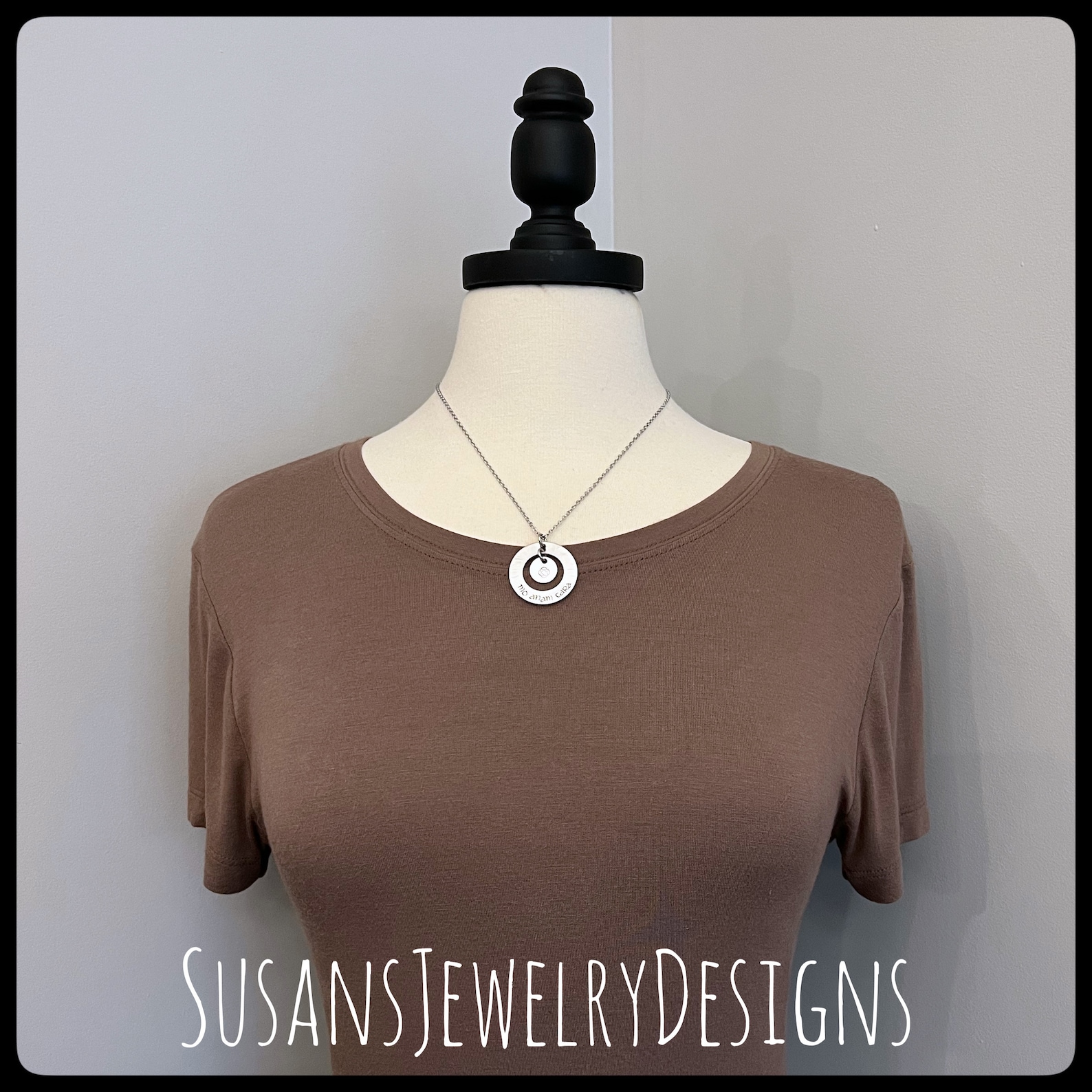 Custom Stamped Mo Anam Cara Necklace, Celtic Knot Jewelry, Stainless ...