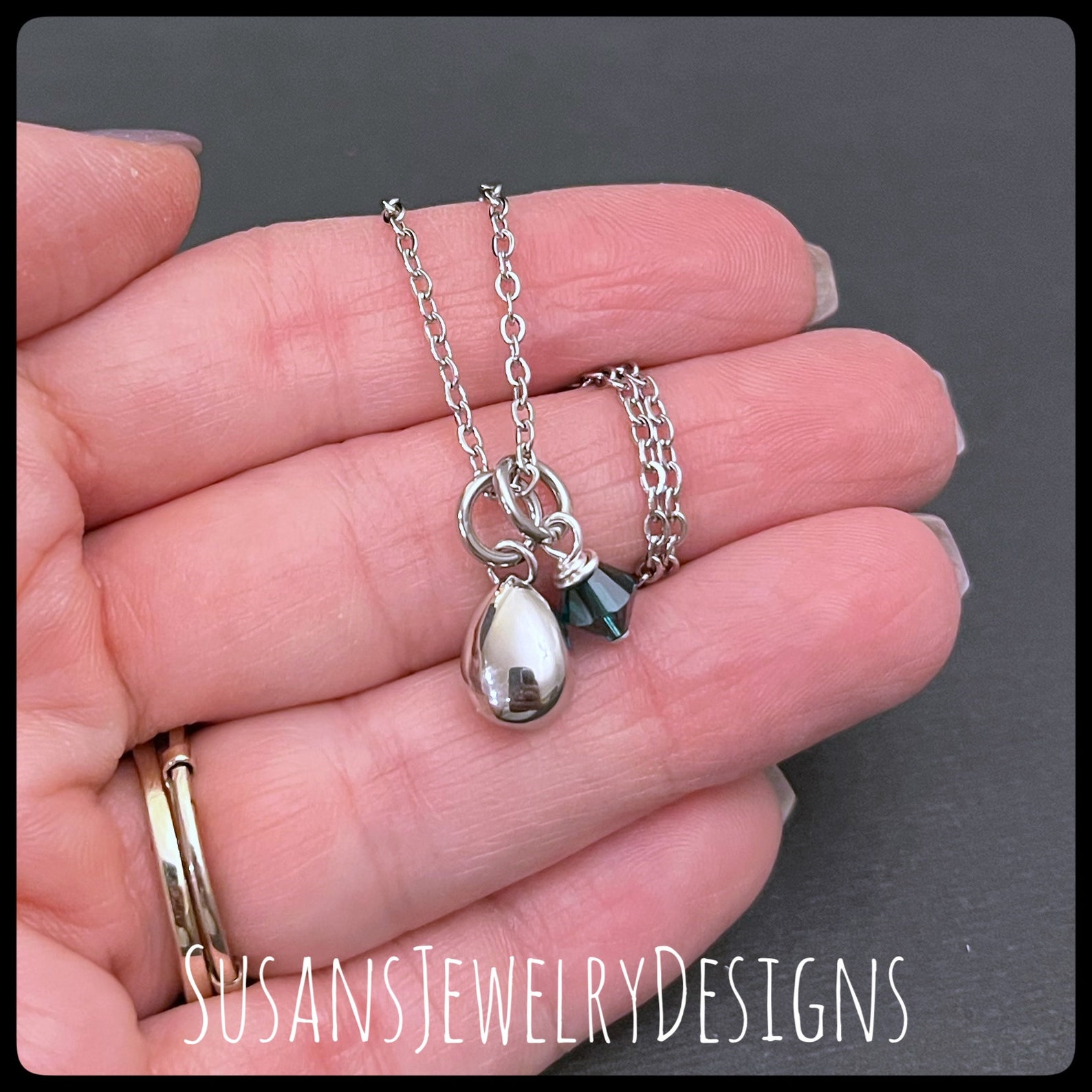 Custom Tiny Teardrop Urn Necklace Stainless Steel Memorial - Etsy