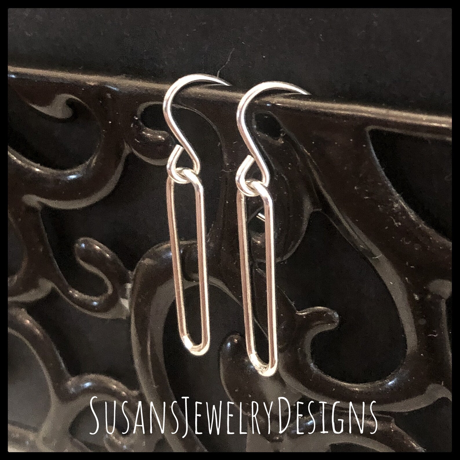 Paperclip Earrings Sterling Silver Jewelry Gift for Her - Etsy