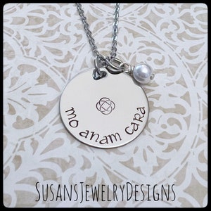 Custom Stamped Mo Anam Cara Necklace, Celtic Knot Jewelry, Stainless ...