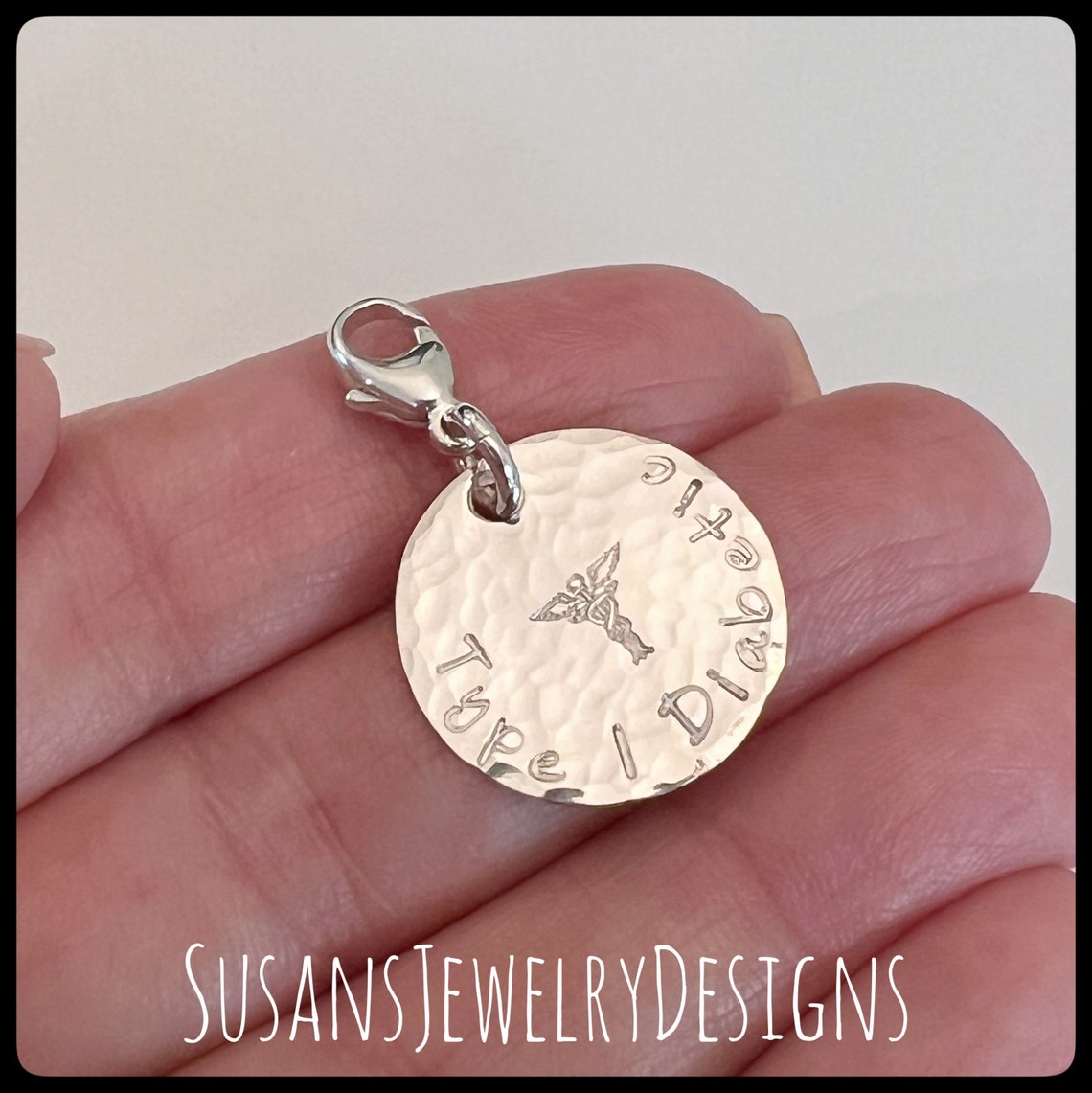 Custom Medical Alert Clip on Charm, Sterling Silver Medical Id, Medical ...