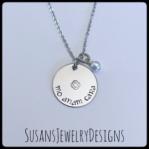 Custom Stamped Mo Anam Cara Necklace, Celtic Knot Jewelry, Stainless ...