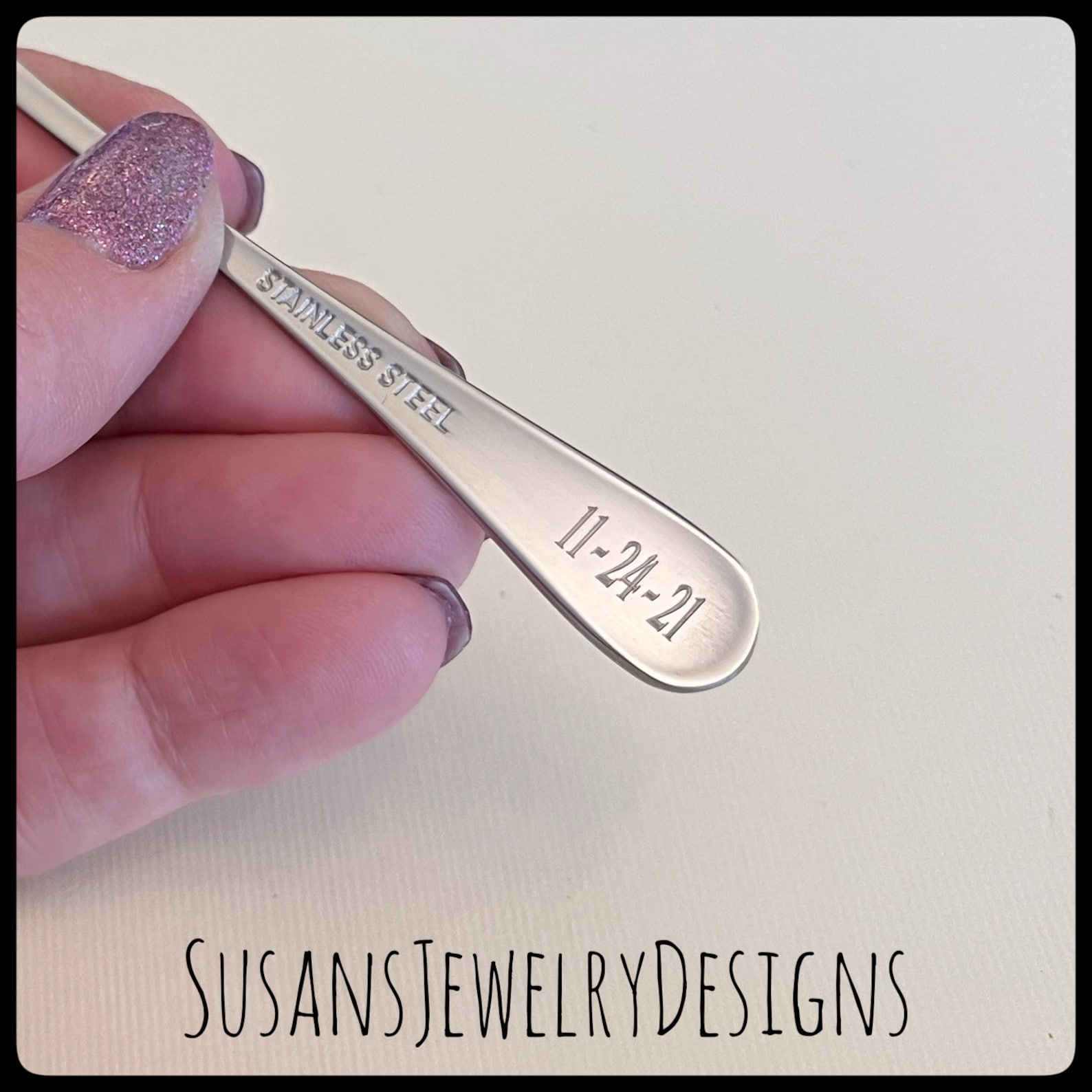 Custom Engraved Baby Spoon With Date on Back, Monogram Shower Present ...