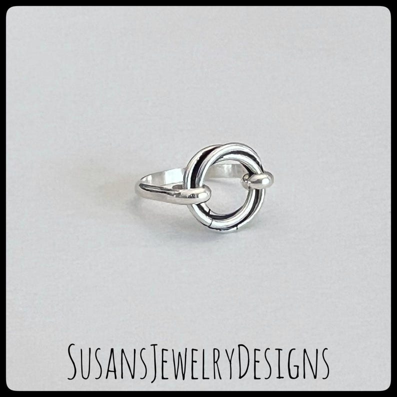 Custom Open Circle Ring, Sterling Silver, Personalized Sizing, Circle ...