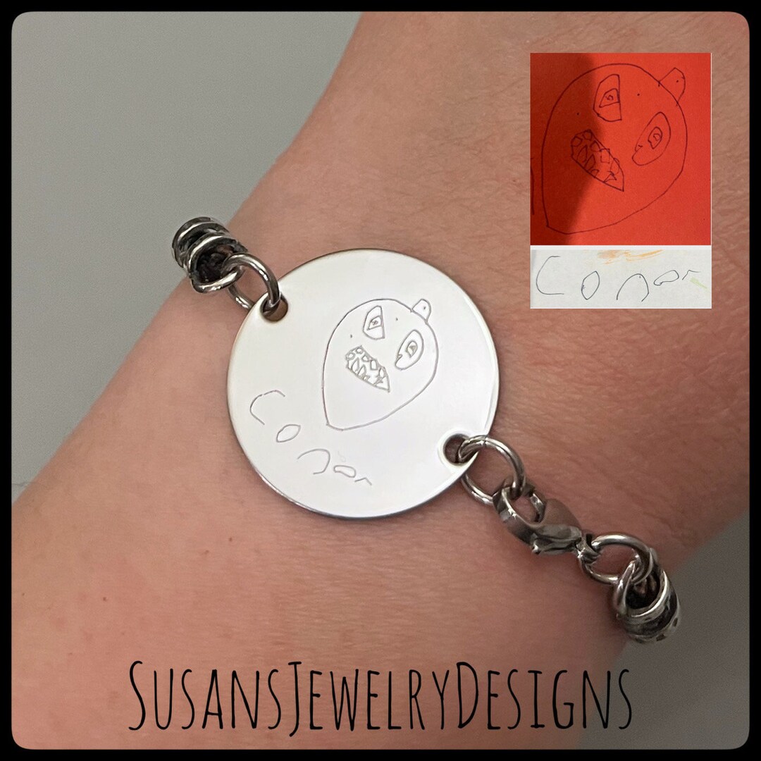 Custom Handwritten Leather Bracelet, Handwriting Gift, Hand Writing ...