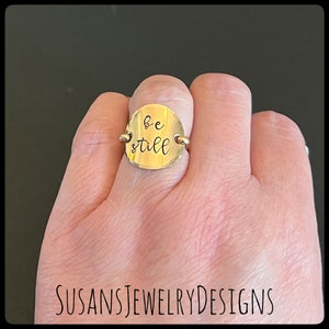Custom Stamped Be Still Saddle Ring, Personalized Size, Religious ...