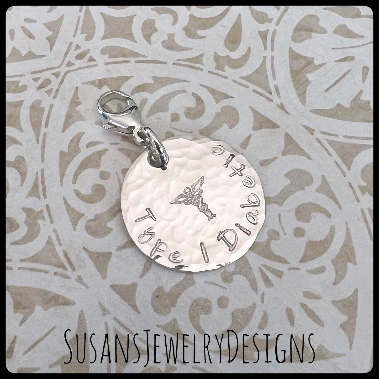 Custom Medical Alert Clip on Charm, Sterling Silver Medical Id, Medical ...