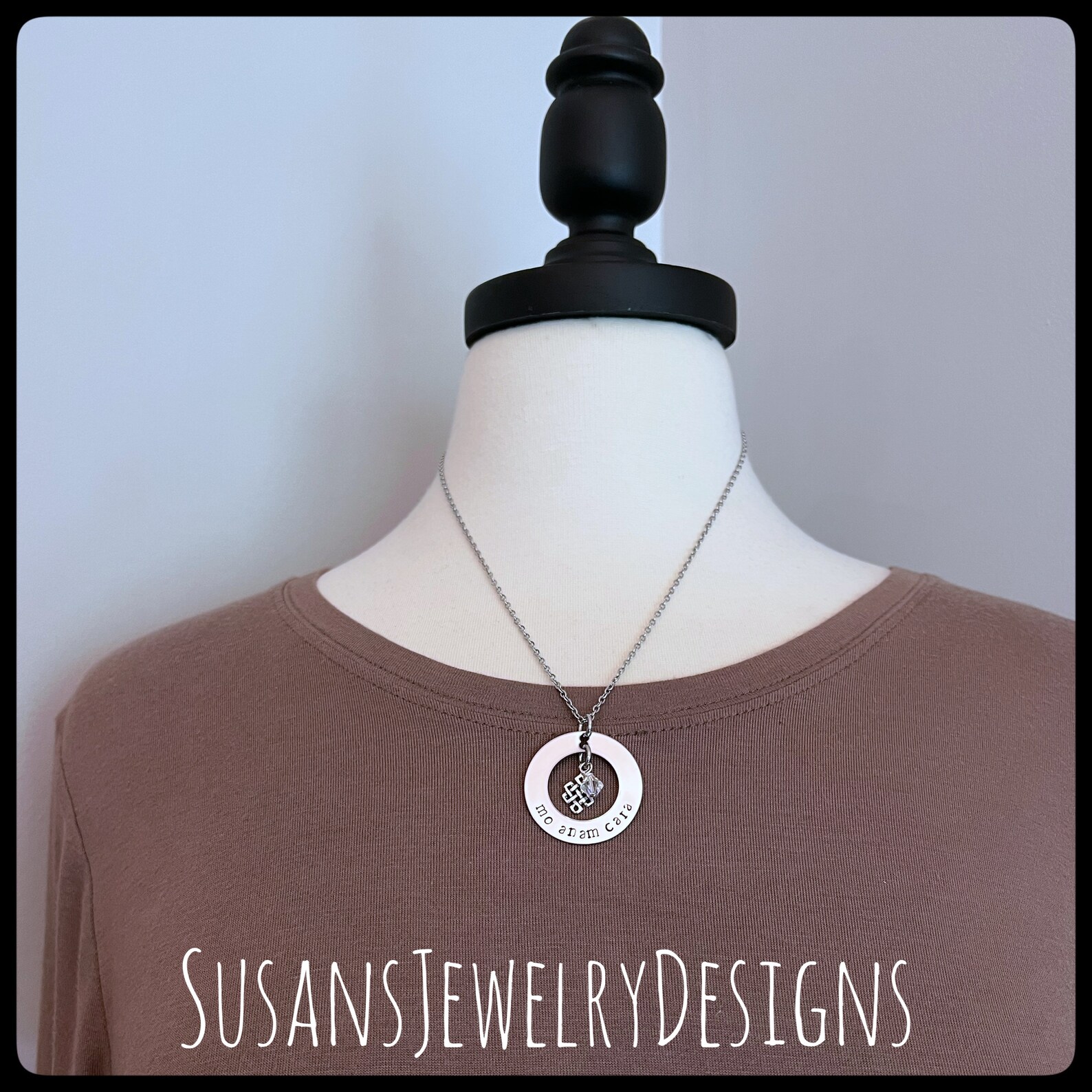 Custom Mo Anam Cara Necklace, Stainless Steel Pendant, Celtic Knot ...