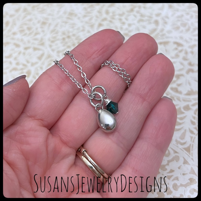 Custom Tiny Teardrop Urn Necklace, Stainless Steel, Memorial, Cremation ...