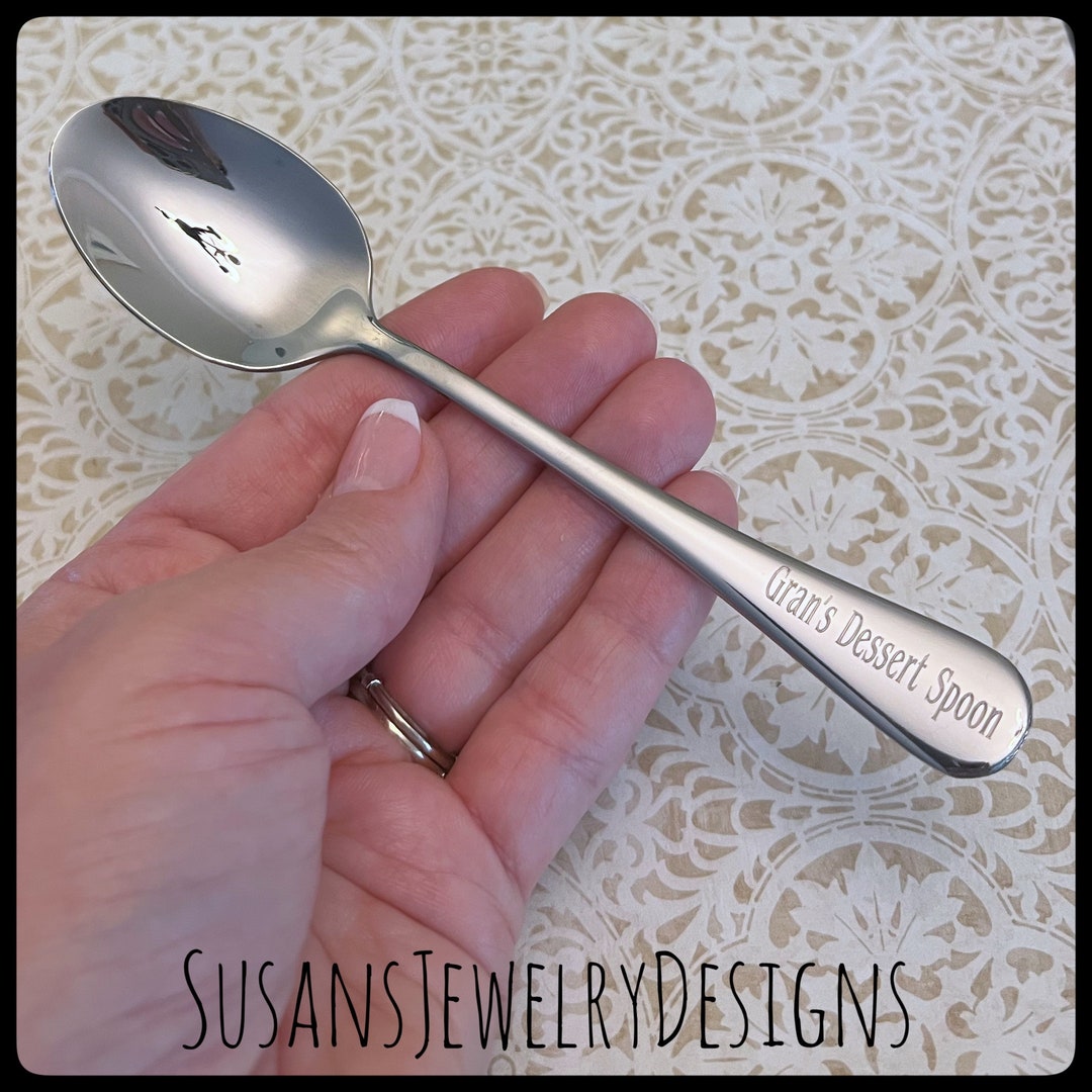 Engraved Stainless Teaspoon Spoon, Custom Wording, Name Date Phrase ...