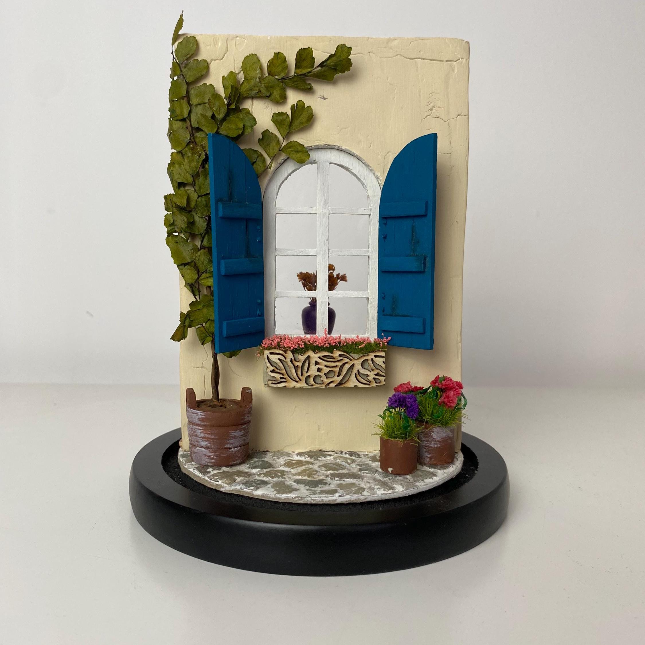Charming Double-sided Miniature Diorama - Cozy Garden & Library Scene ...