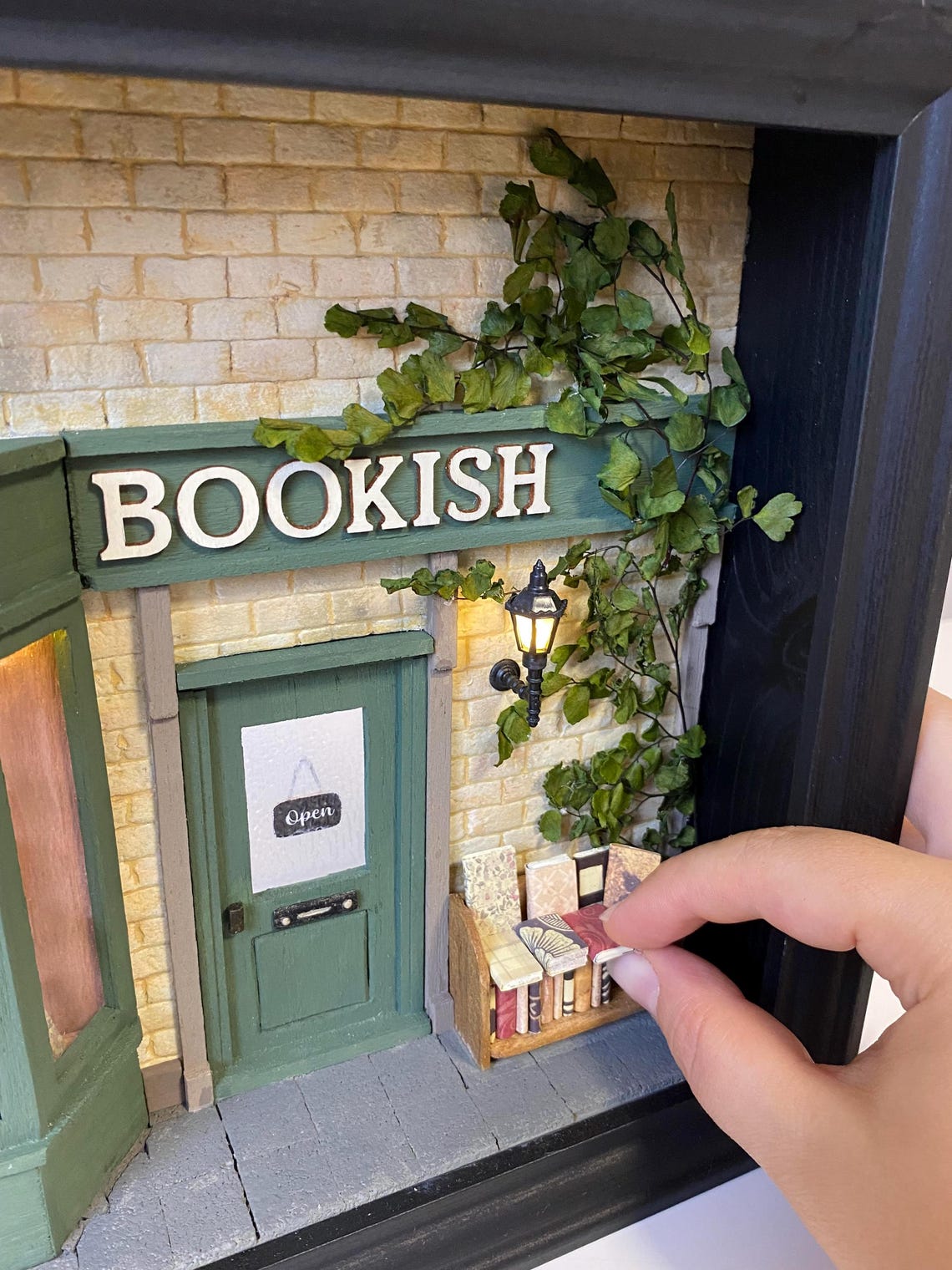 Miniature Bookstore Diorama in Shadow Box Frame - Unique Bookshop Gift ...