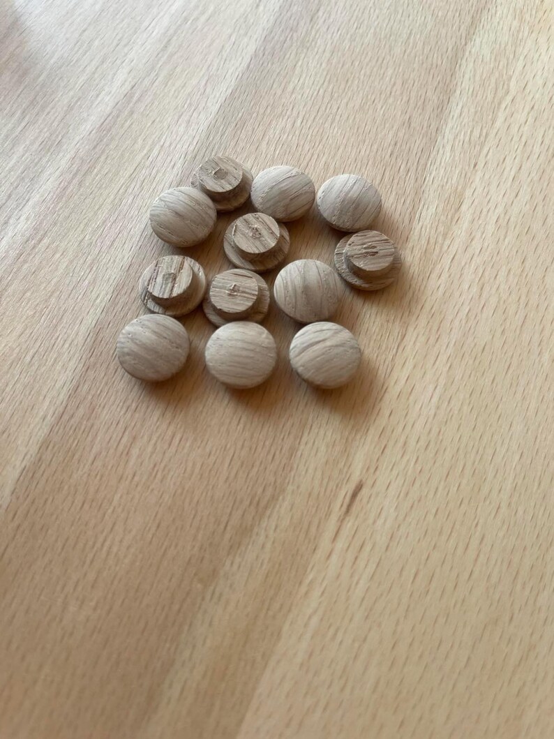 20 Oak Plugs Mushroom Head 12 Mm/0.5 Inches Oak Solid Oak Round Plugs ...