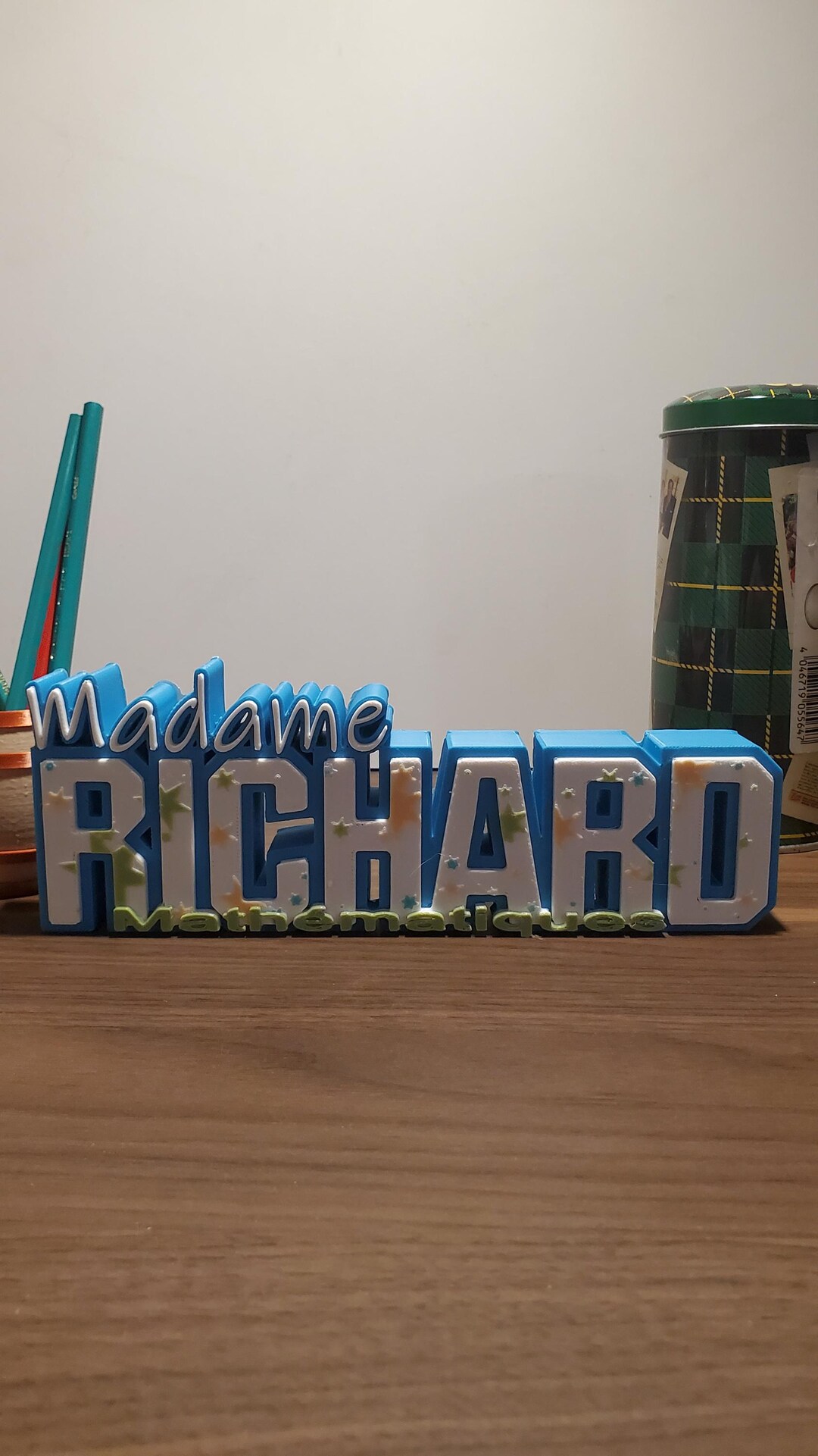 Personalized 3D Name Plate Custom Desk Decor. Plaque De Bureau Pour ...