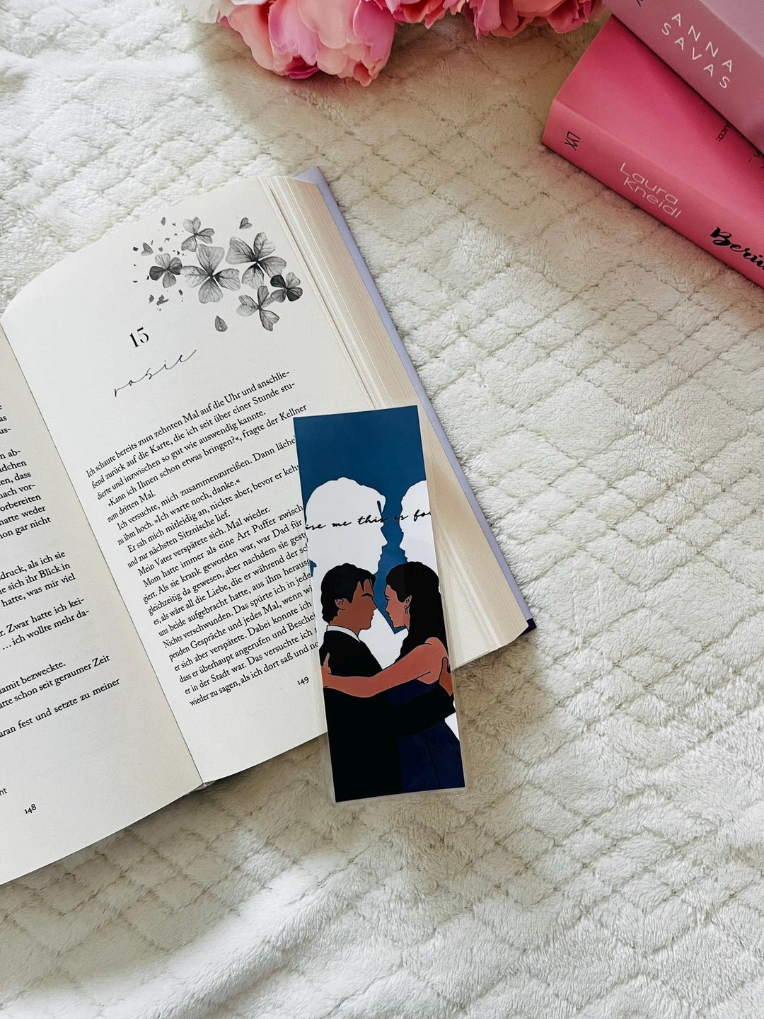 Vampire Diaries Bookmark Elena and Damon Bookmark as a Gift Bookworm ...