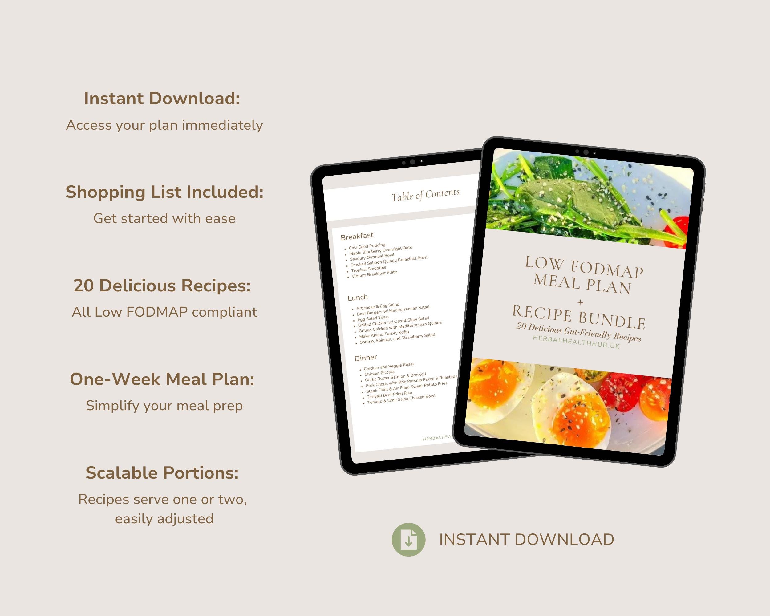 The Low FODMAP Meal Plan and Recipe Bundle - MPB1 - Etsy