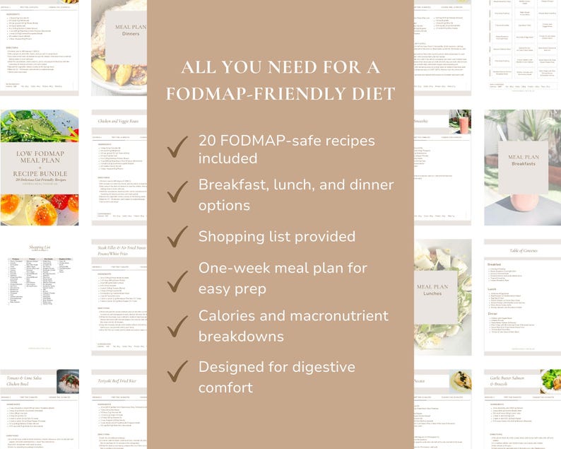 The Low FODMAP Meal Plan and Recipe Bundle - MPB1 - Etsy