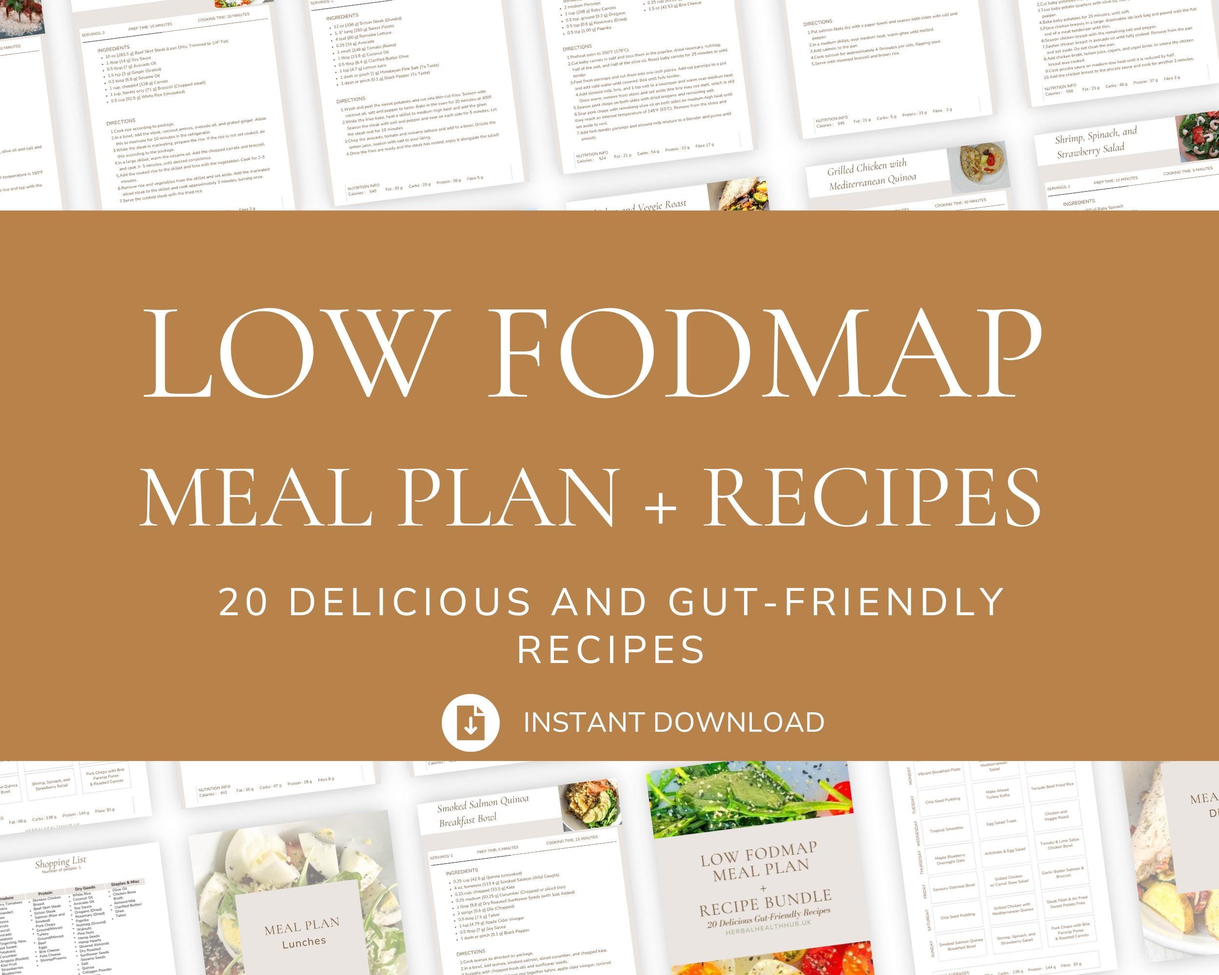 The Low FODMAP Meal Plan and Recipe Bundle - MPB1 - Etsy