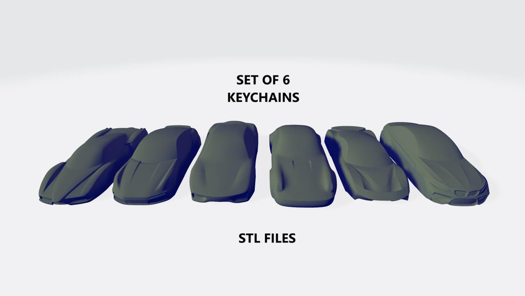 Set of 6 Car Keychain - STL Files for 3d Printer or Cnc - Etsy
