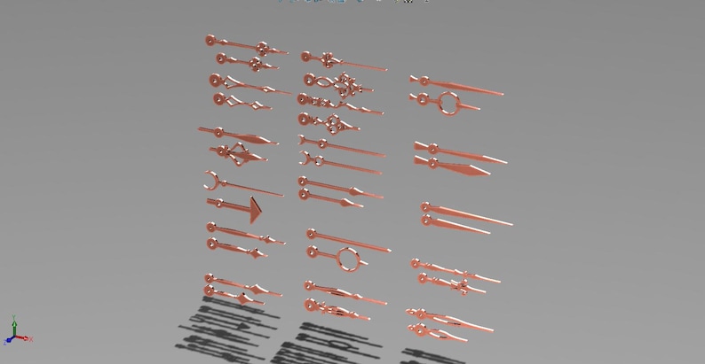 34 Clock Hands: STL, 3mf, DXF Files, Laser Cut Ready (digital Download ...