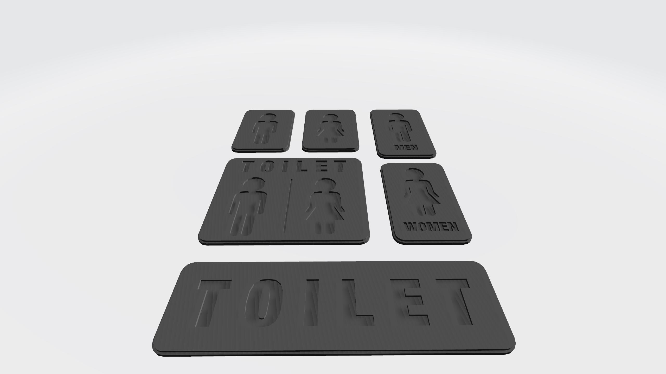 Toilet Sign, Stl and 3mf Files for 3d Printer - Etsy