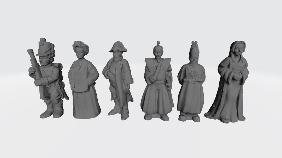 Set of 6 Stl Characters, STL Mini Figurine, Printable Miniatures, 3d ...