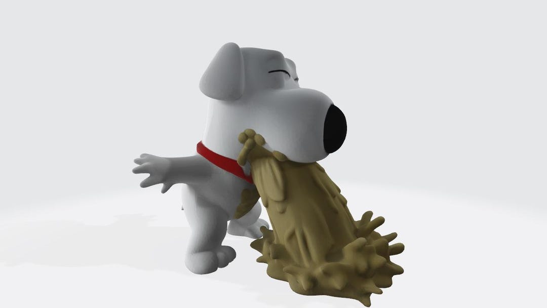 Brian Griffin Vomiting STL and OBJ File for 3d Printer and Animation ...