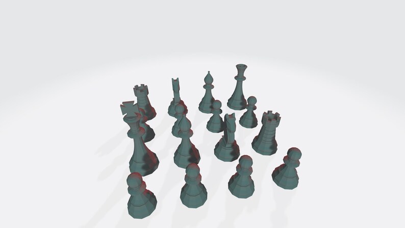 Chess Set, STL 3d Printable File, Low Poly Chess Set , Diy Chess ...
