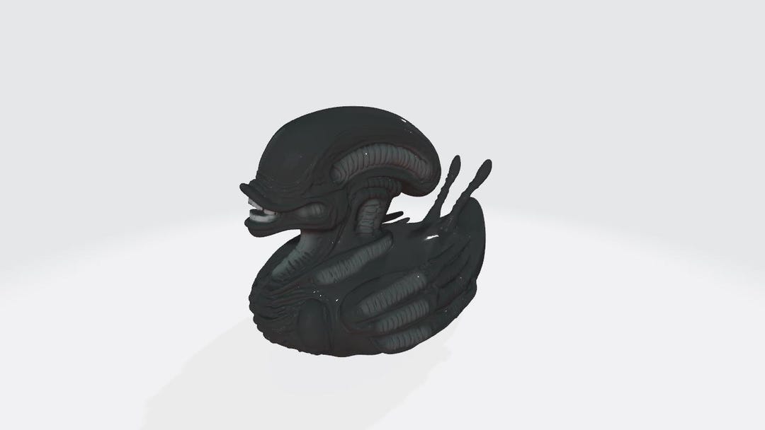 Black Xenomorph Duck Toy STL and OBJ File for 3d Printer and Animation ...