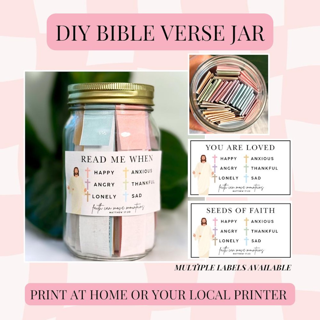 DIY Jar of Bible Verses for Emotions | Bible Jar | Devotional Gift ...